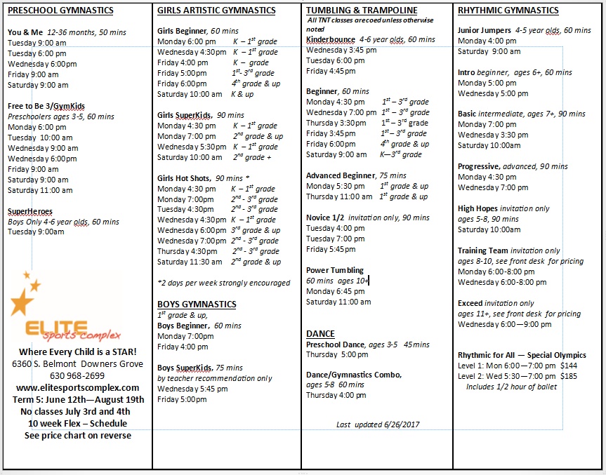Schedule – elitesportscomplex
