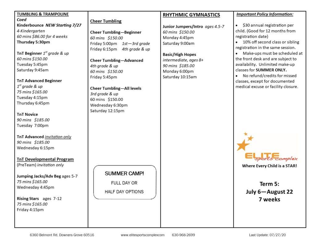 Schedule – elitesportscomplex