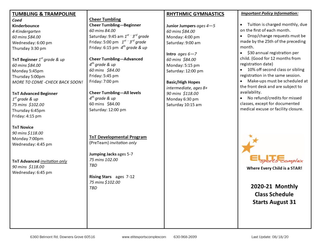 Schedule – elitesportscomplex
